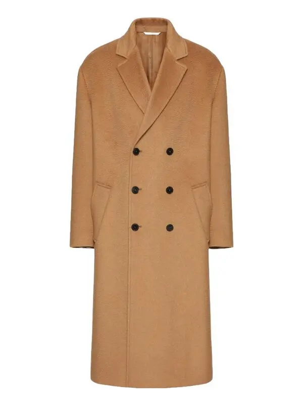 Valentino Garavani Double-breasted Long-sleeved Coat - Nude