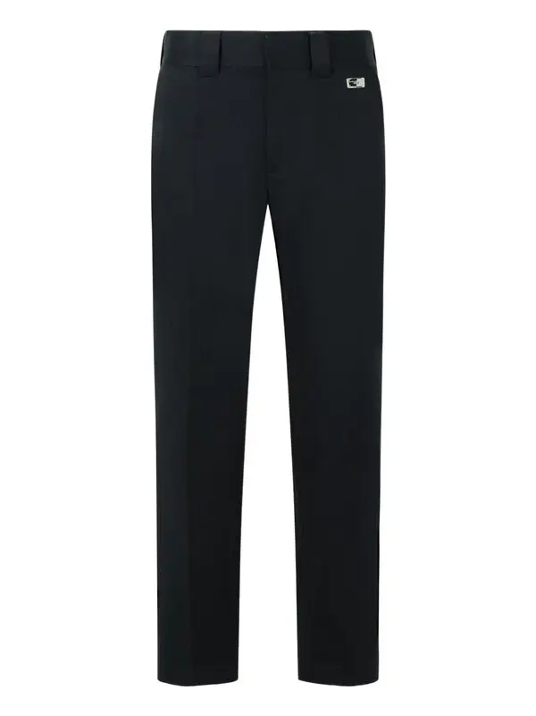 Dolce & Gabbana Logo Plaque Pressed Crease Trousers - Black