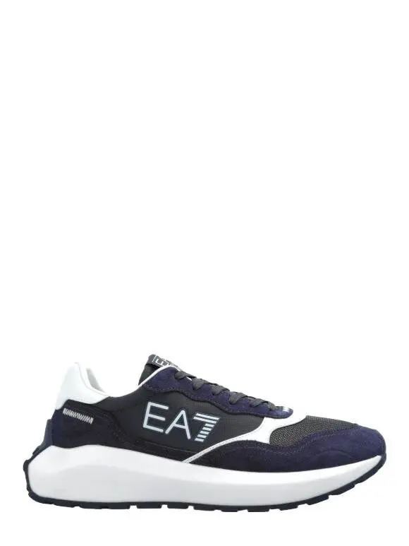 EA7 Logo Detail Sneakers - Navy Blue
