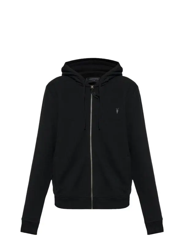 ALLSAINTS Raven Zip-up Hoodie With Chest Pattern - Black