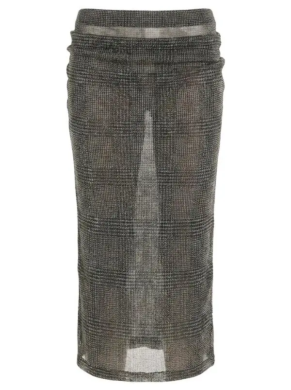 JEAN PAUL GAULTIER Houndstooth Strapless Mini Dress - Gray