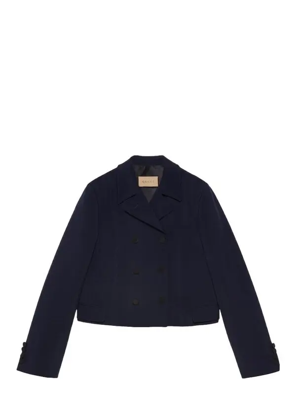 Gucci Cropped Double-breasted Jacket - Blue