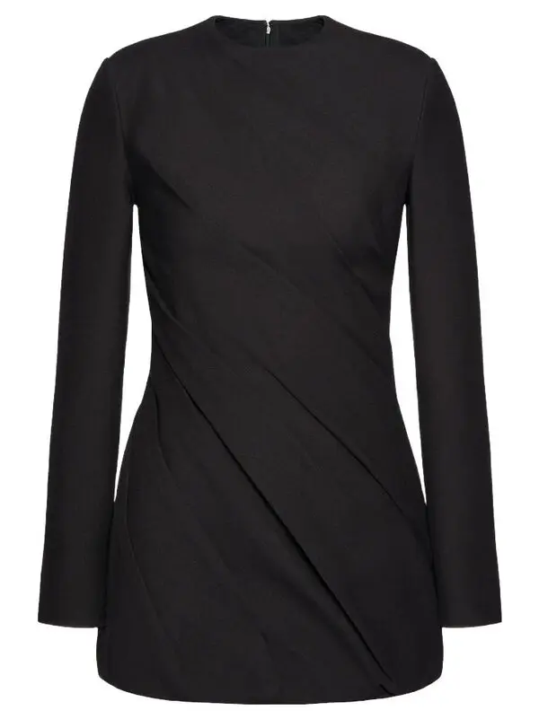 Valentino Garavani Crepe Couture Draped Mini Dress - Black
