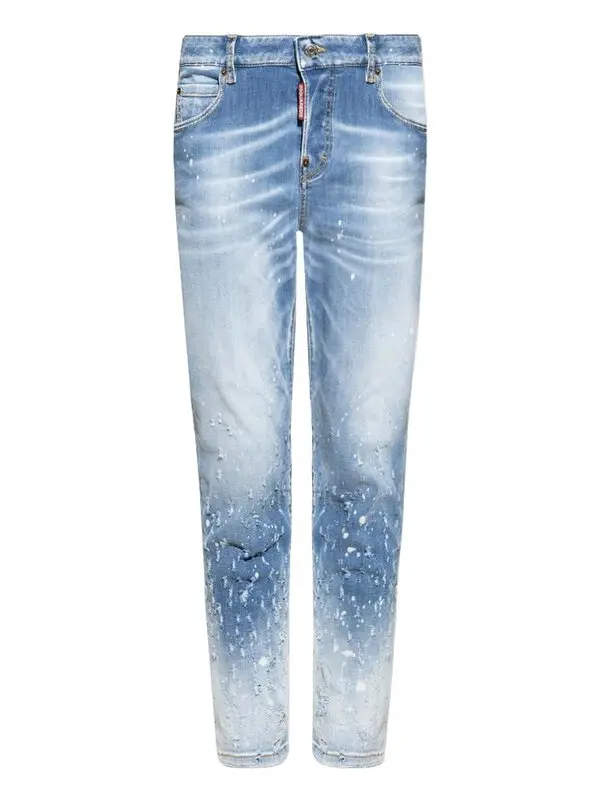 Dsquared2 Low-rise Distressed Skinny Jeans - Blue