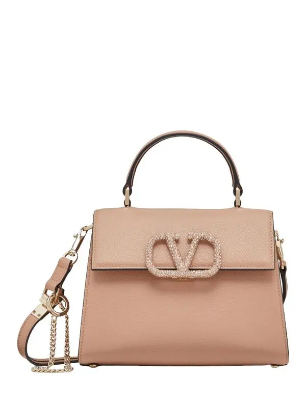 Valentino Garavani Vsling Foldover Top Small Tote Bag - Pink