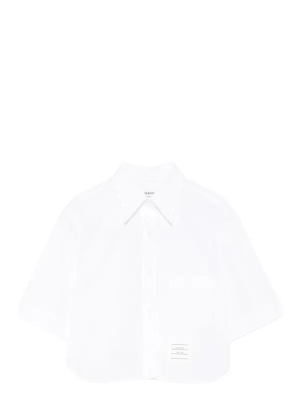 Thom Browne Classic Cropped Oxford Shirt - White