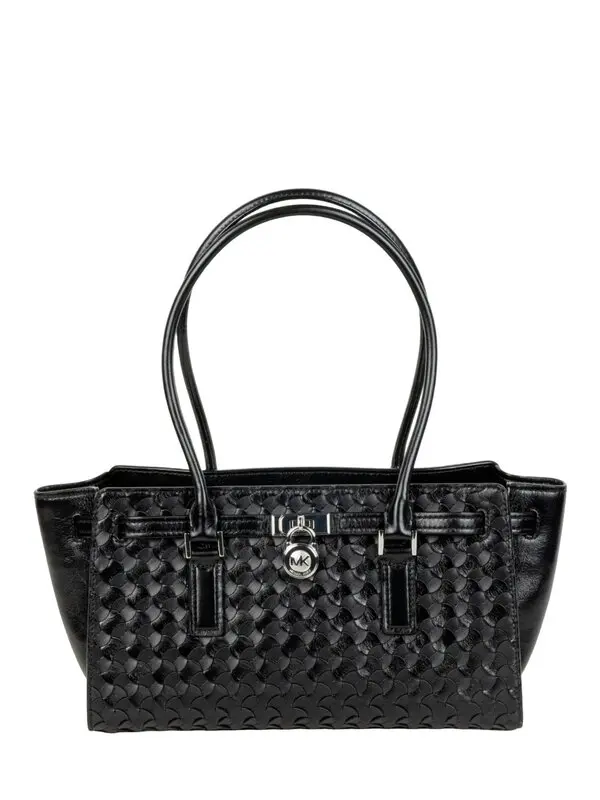 Michael Kors Hamilton Moderne Leather Shoulder Bag - Black