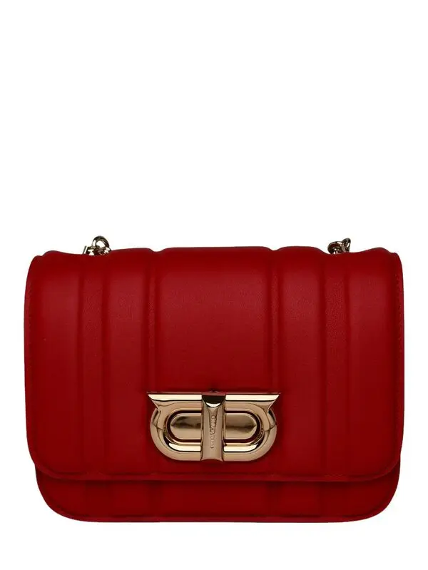 FERRAGAMO Flip Chain Shoulder Bag - Red