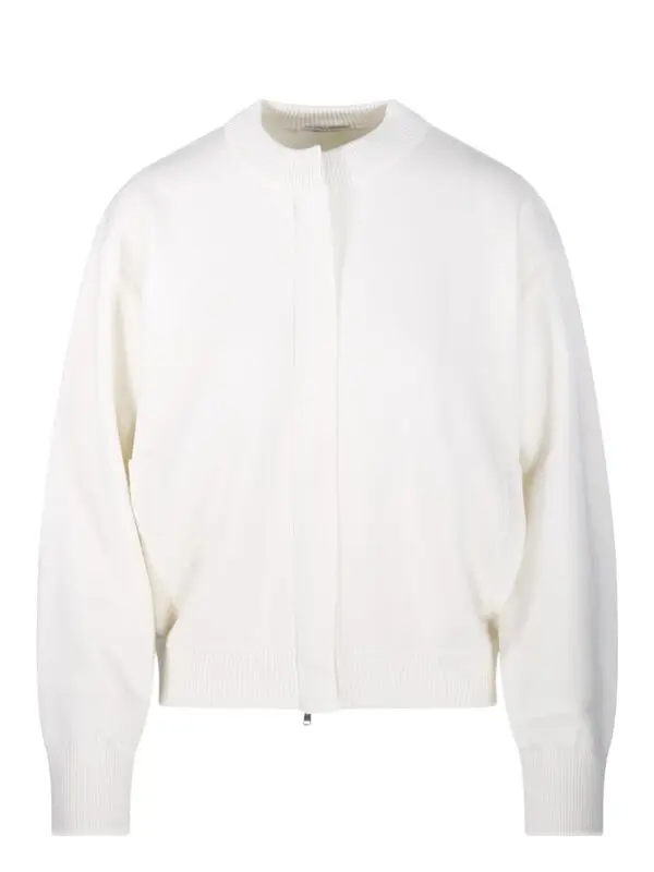 Max Mara Pelago Long-sleeved Knitted Cardigan - White