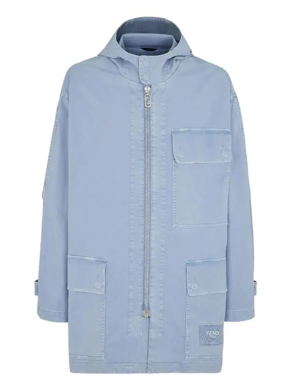 Fendi Gabardine Parka - Blue