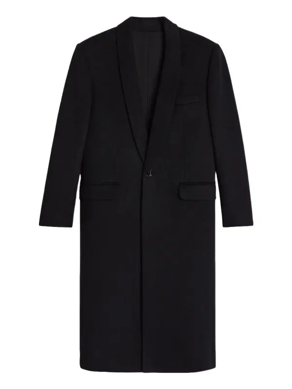 Celine Chesterfield Coat In Wool Cloth - Black