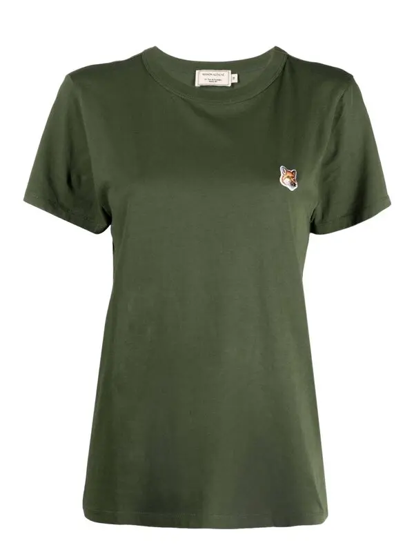 Maison Kitsuné Logo Patch Cotton T-shirt - Khaki Green
