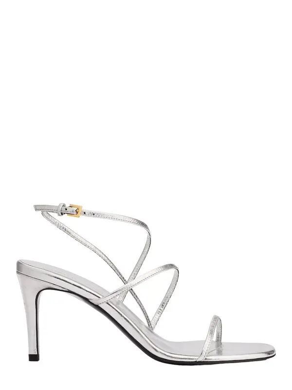 Khaite 75mm Metallic-effect Stiletto Sandals - White