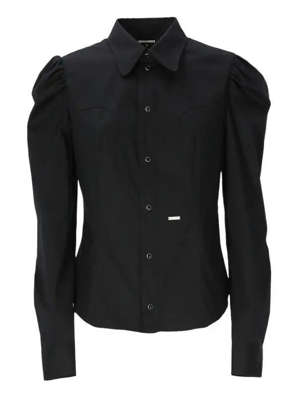 Dsquared2 Logo Plaque Button-up Shirt - Black