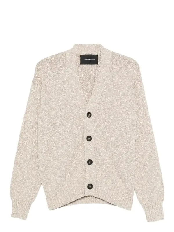 Tagliatore Long-sleeved V-neck Cardigan - Beige