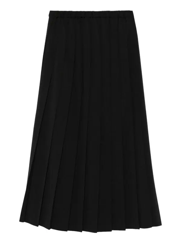 Junya Watanabe Pleated Midi Skirt - Black