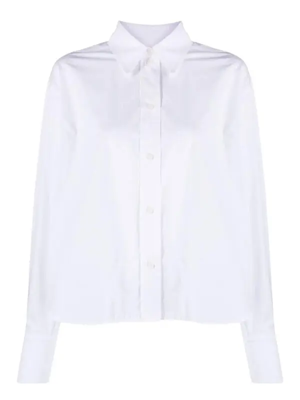 Victoria Beckham Logo Embroidered Long Sleeve Shirt - White