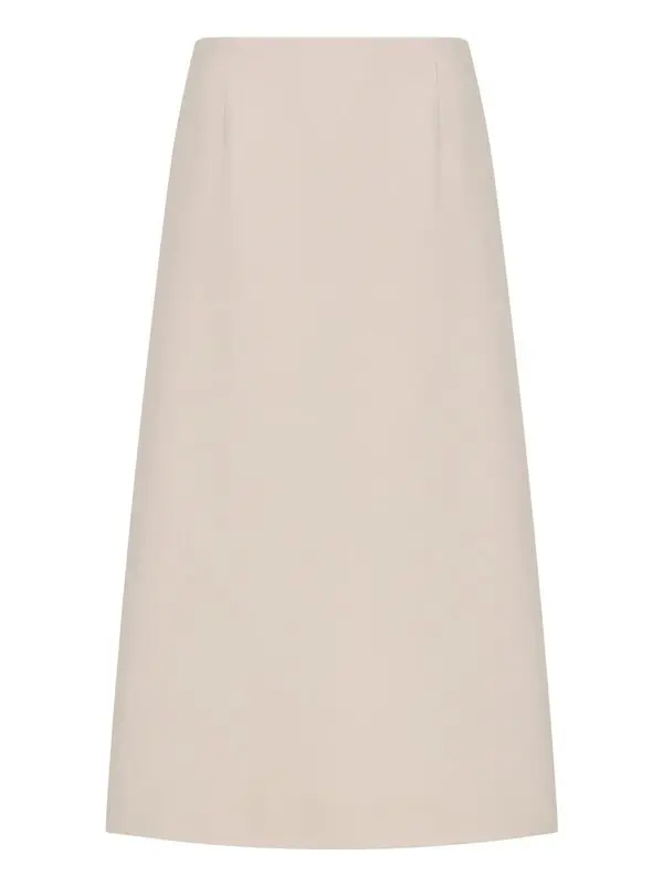 Dior Wool A-line Midi Skirt - Nude