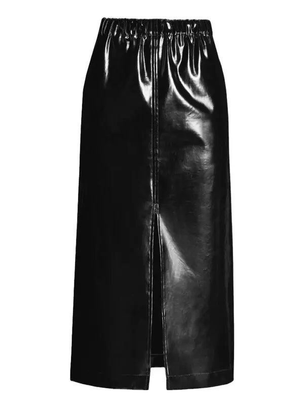 MAISON MARGIELA Midi Skirt With Front Slit - Black