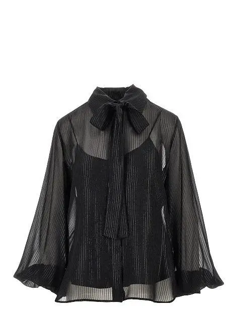Max Mara Sheer Lurex Shirt - Black