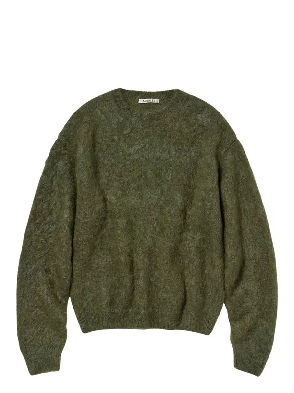 Auralee Crew Neck Long Sleeve Sweater - Green