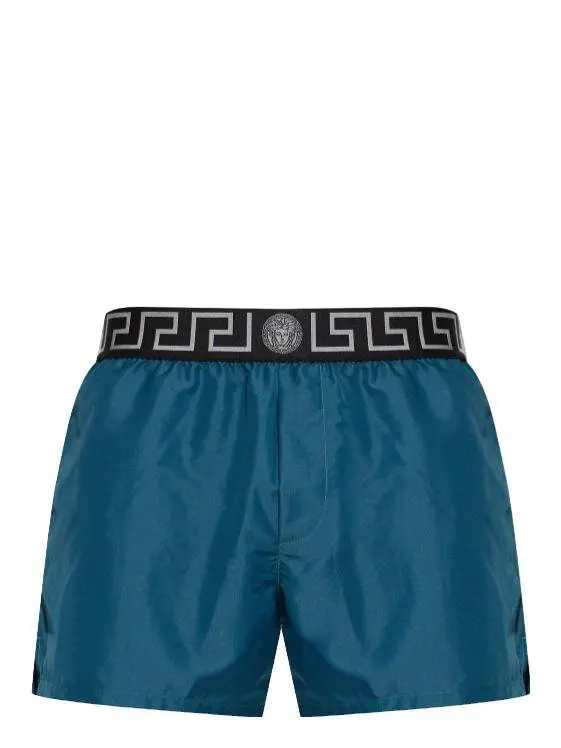 Versace Greca Detail Swim Shorts - Blue