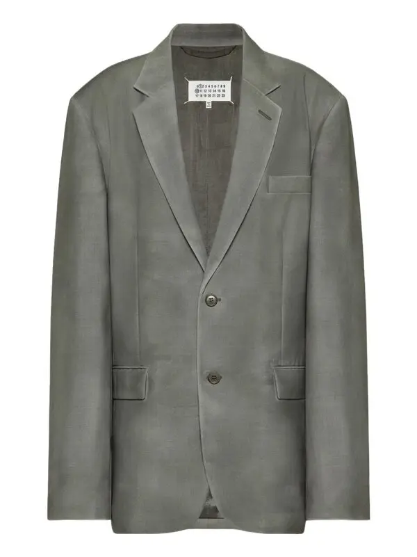 MAISON MARGIELA Longline Mohair Wool Blazer - Grey