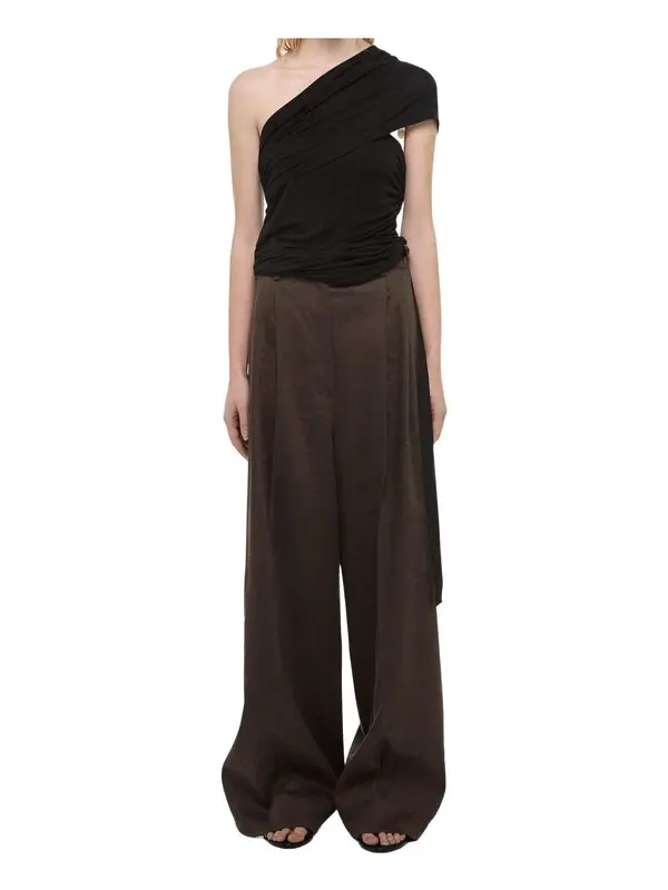 Helmut Lang One Shoulder Draped Top - Black