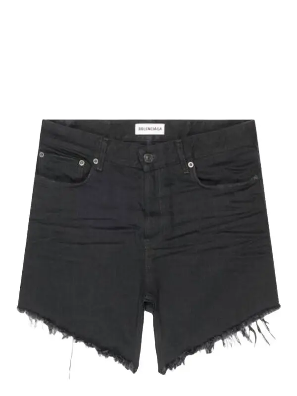 Balenciaga Frayed Edge Mini Denim Skirt - Black