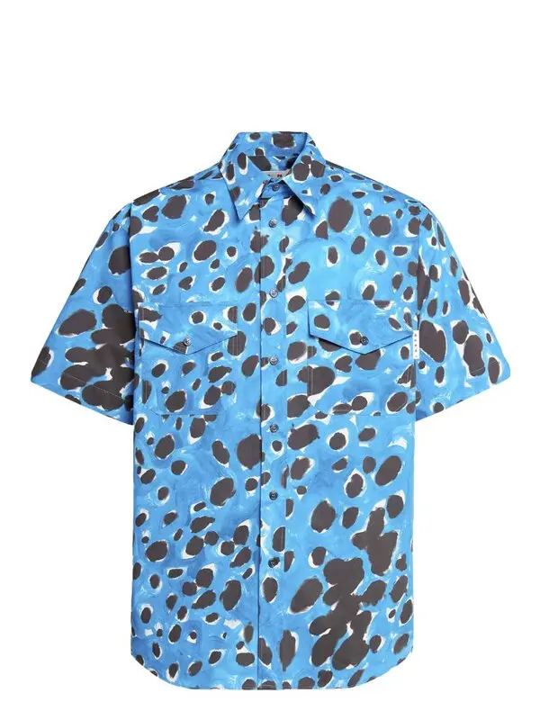 Marni Spot-printed Button-up Shirt - Blue