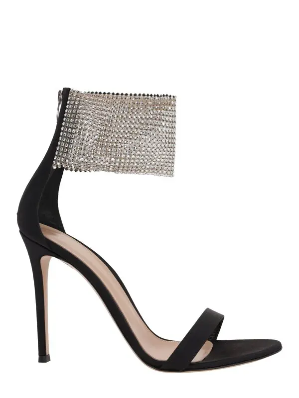 GIANVITO ROSSI Adore Embellished Ankle Strap Sandals - Black