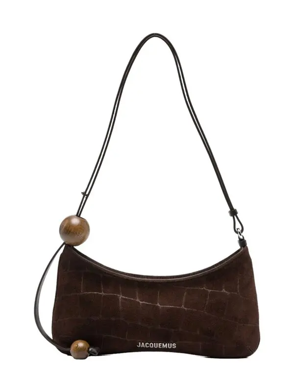 Jacquemus Le Bisou Crocodile-effect Shoulder Bag - Black