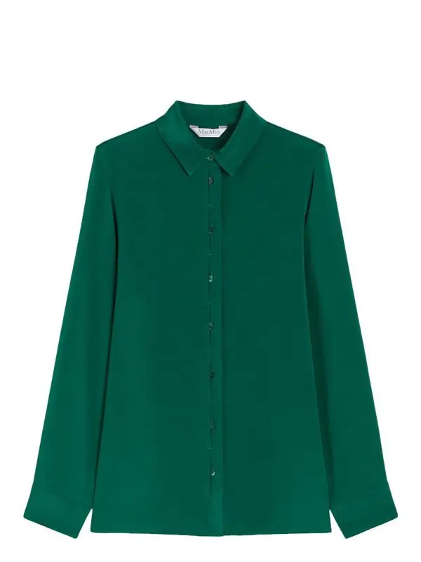 Max Mara Stretch Silk Cady Shirt - Emerald