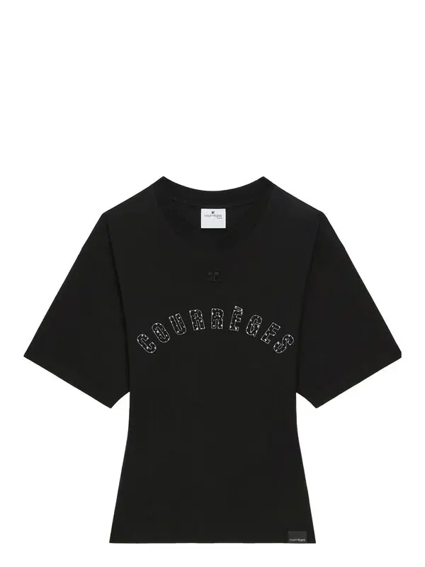 COURREGES Courrèges Fitted Printed T-shirt - Black / Medusa Print