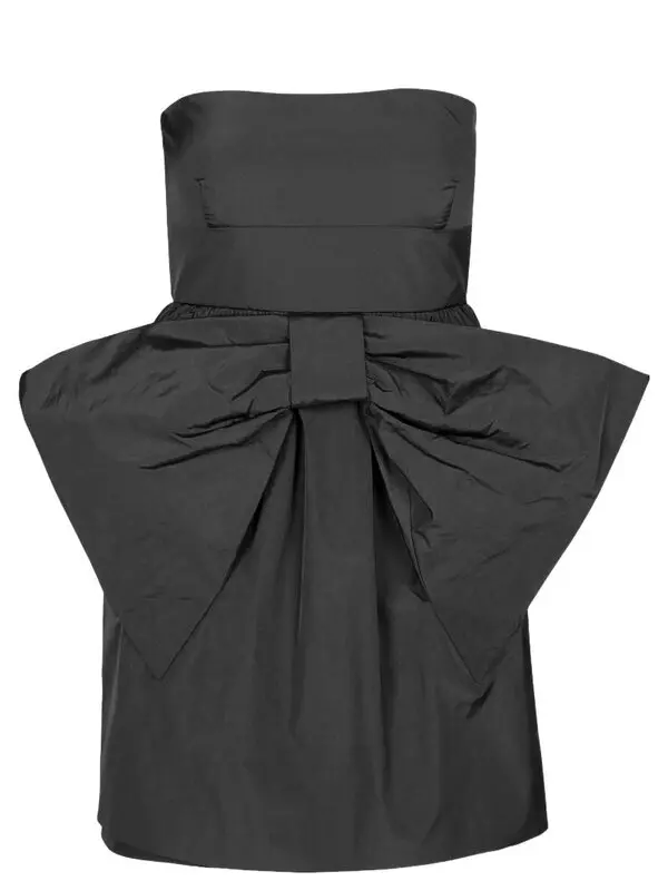 Red Valentino Strapless Bow Detailed Mini Dress - Black