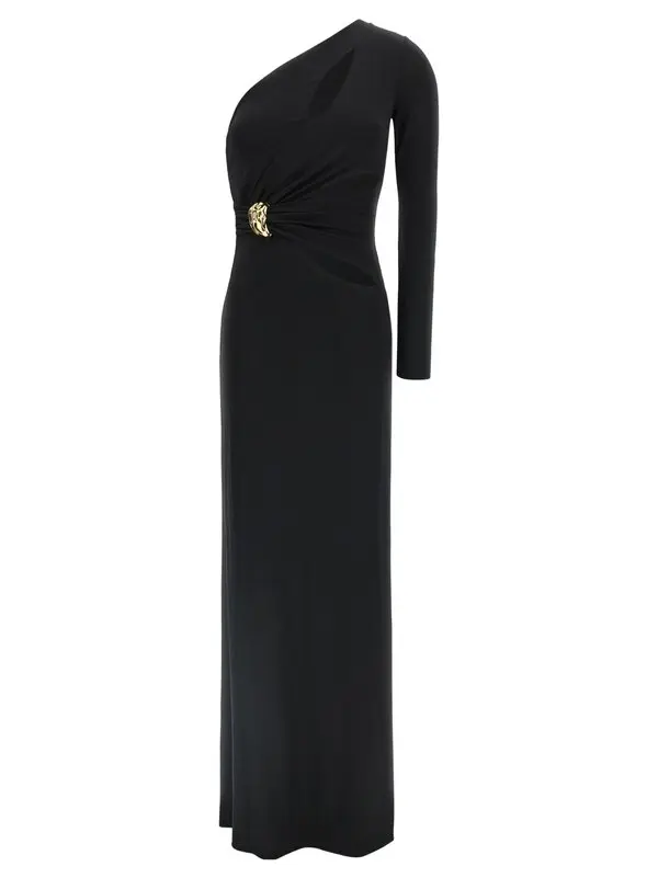 Elisabetta Franchi One-shoulder Cut-out Maxi Dress - Black