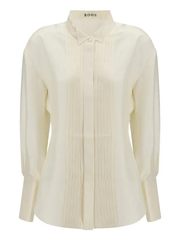 RÓHE Long Sleeve Buttoned Shirt With Pintucks - White