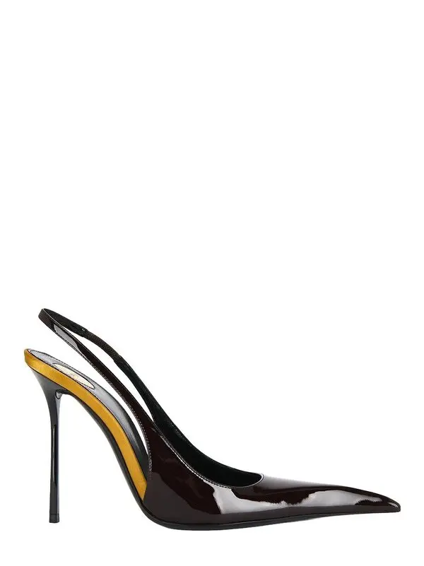 Saint Laurent Open-toe Slingback High Heels - Black