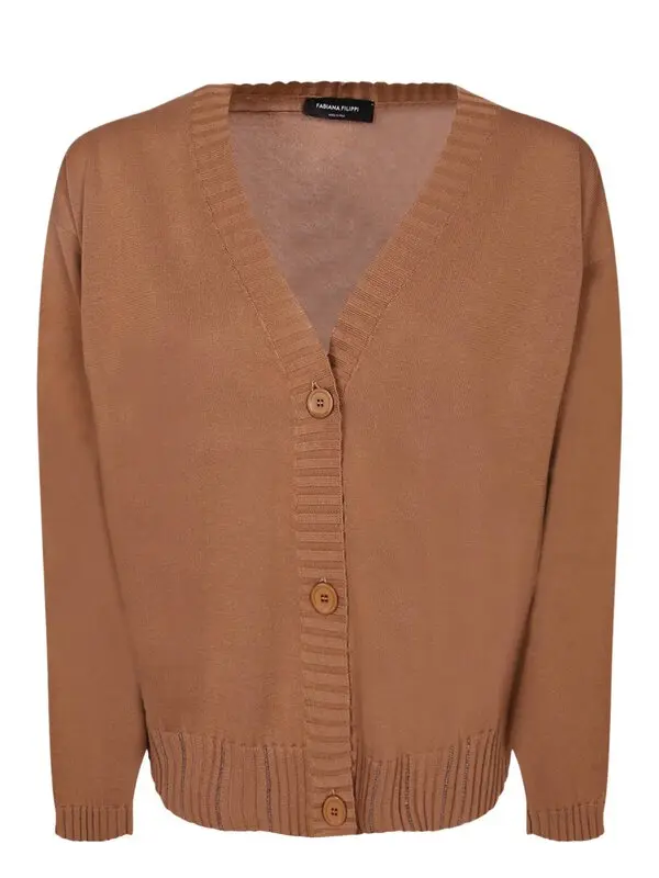 Fabiana Filippi V-neck Button Cardigan - Brown