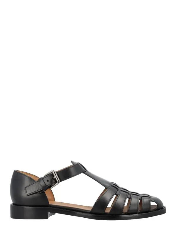 Church's Woven Leather Sandals With Adjustable Buckle - Black