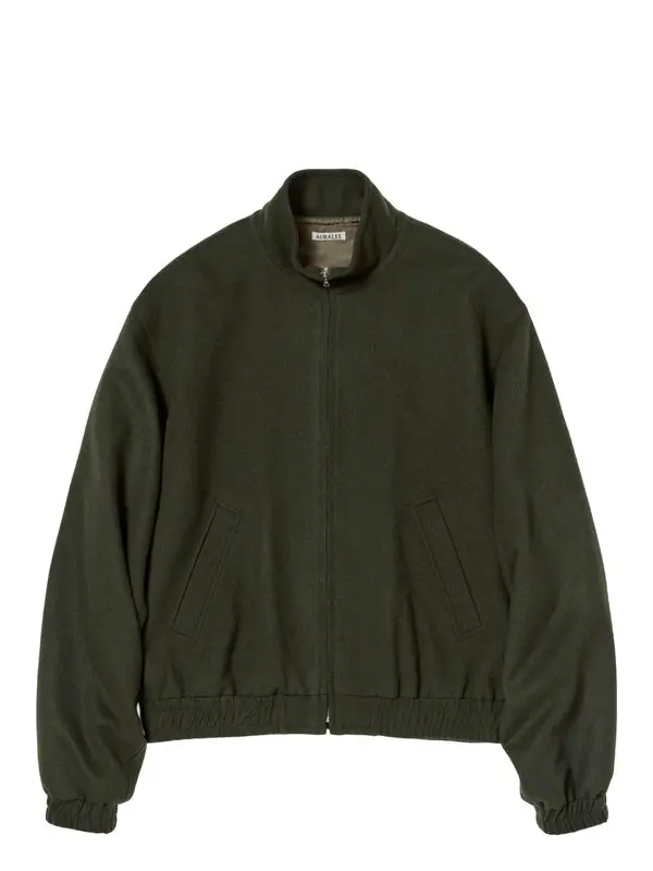 Auralee Baby Camel Flannel Zip Blouson - Dark Brown