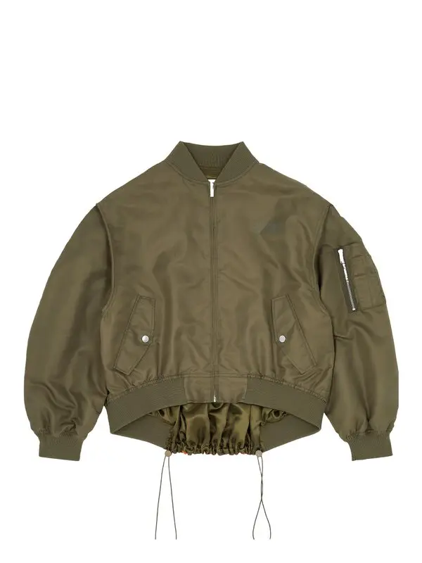 MAISON MARGIELA Zip-up Bomber Jacket With Drawstring Hem - Green