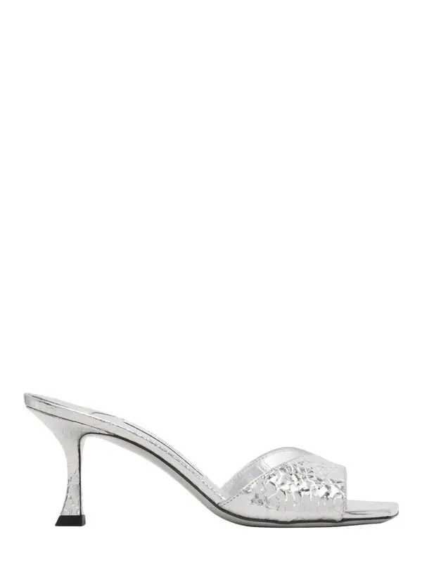 JIMMY CHOO Skye 70 Square Toe High-heeled Sandals - Silver