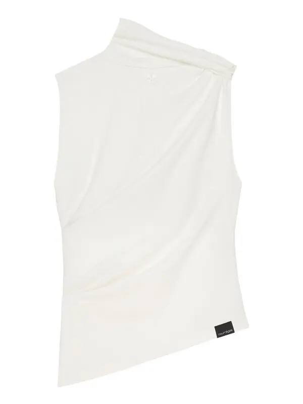 COURREGES Courrèges Sleeveless Draped Top - White