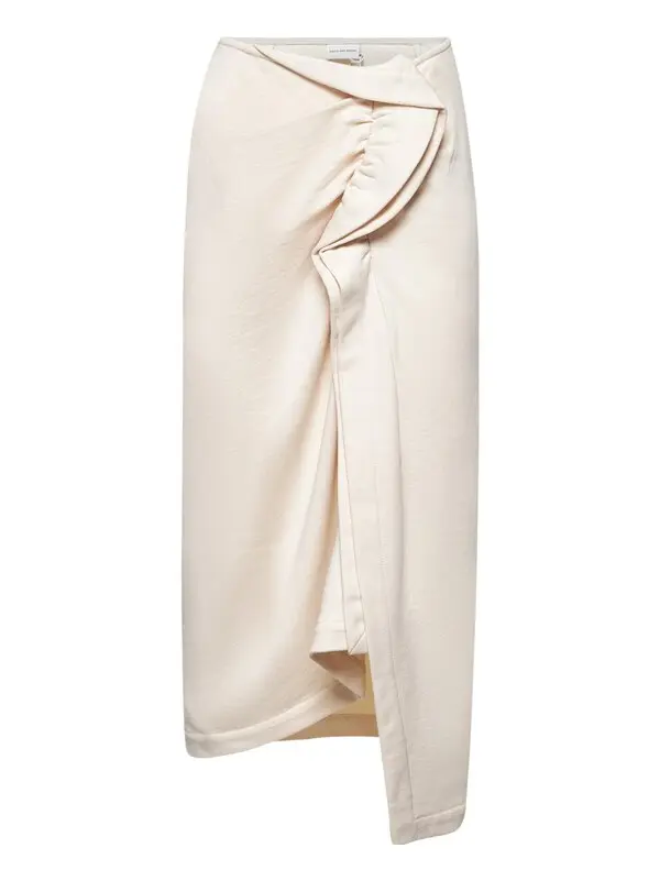 Dries Van Noten Asymmetric Hem Midi Skirt - White