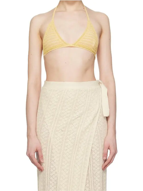 Paloma Wool Lora Open-knit Halter Top - Yellow