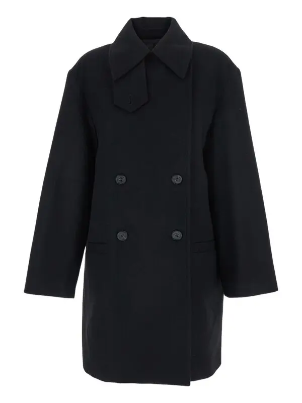 TOTEME Double-breasted Coat - Black