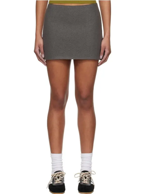 RIER Walker Mini Wool Skirt - Brown