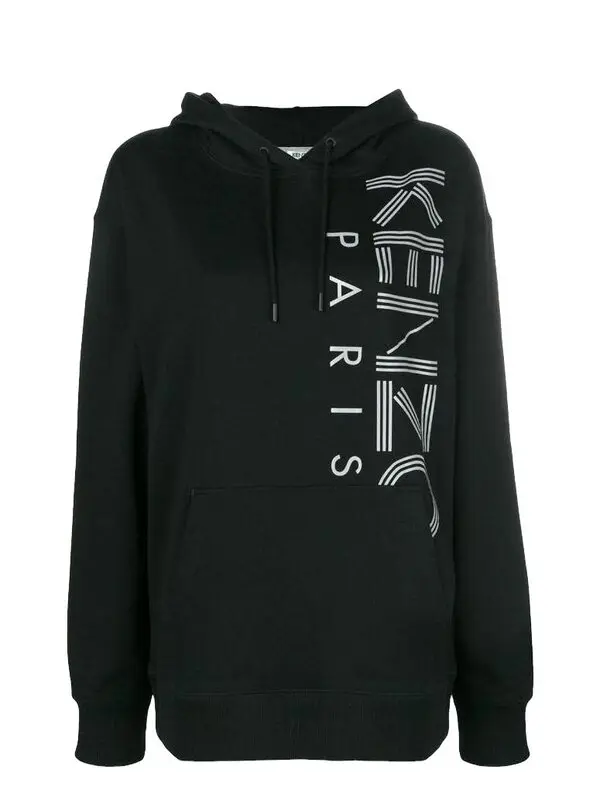 Kenzo Letter Logo Hooded Sweater - Black
