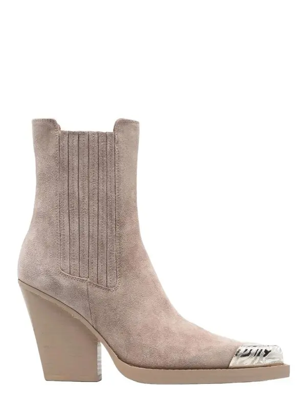 Paris Texas Dallas Metal-toe Ankle Boots - Taupe